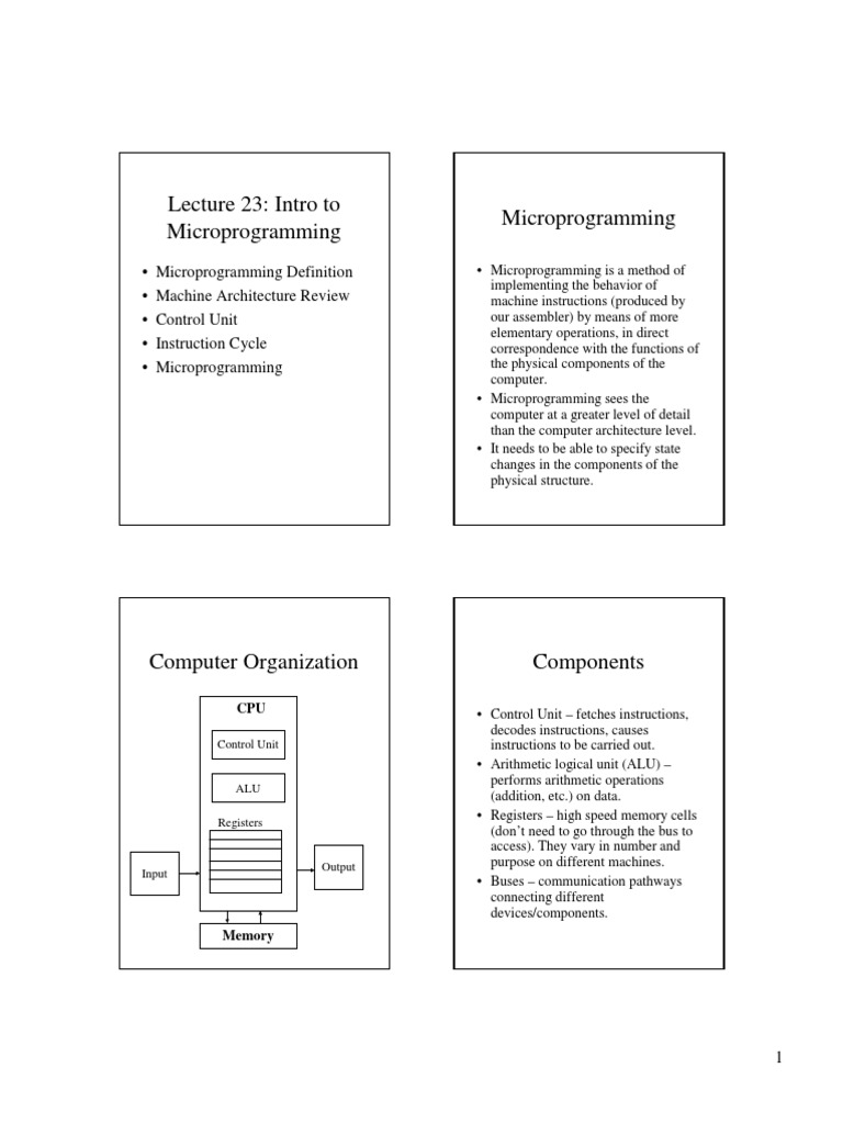Microprogramming PDF | PDF | Instruction Set | Integrated Circuit
