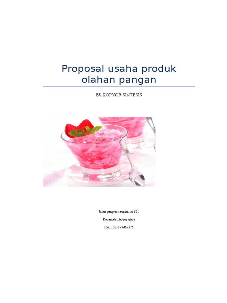 Proposal Usaha Produk Olahan Pangan | PDF | Bisnis