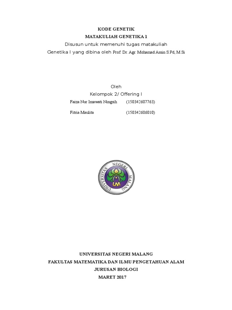 Ciri dan Penerapan Kode Genetik | PDF