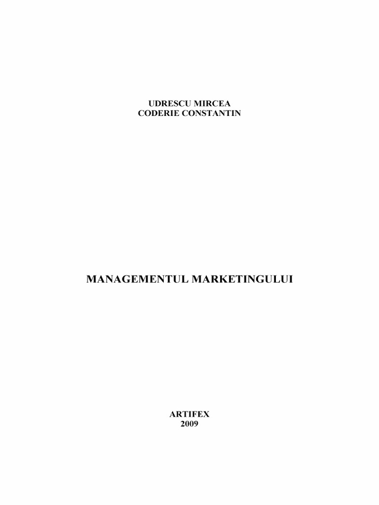 Managementul Marketingului PDF | PDF