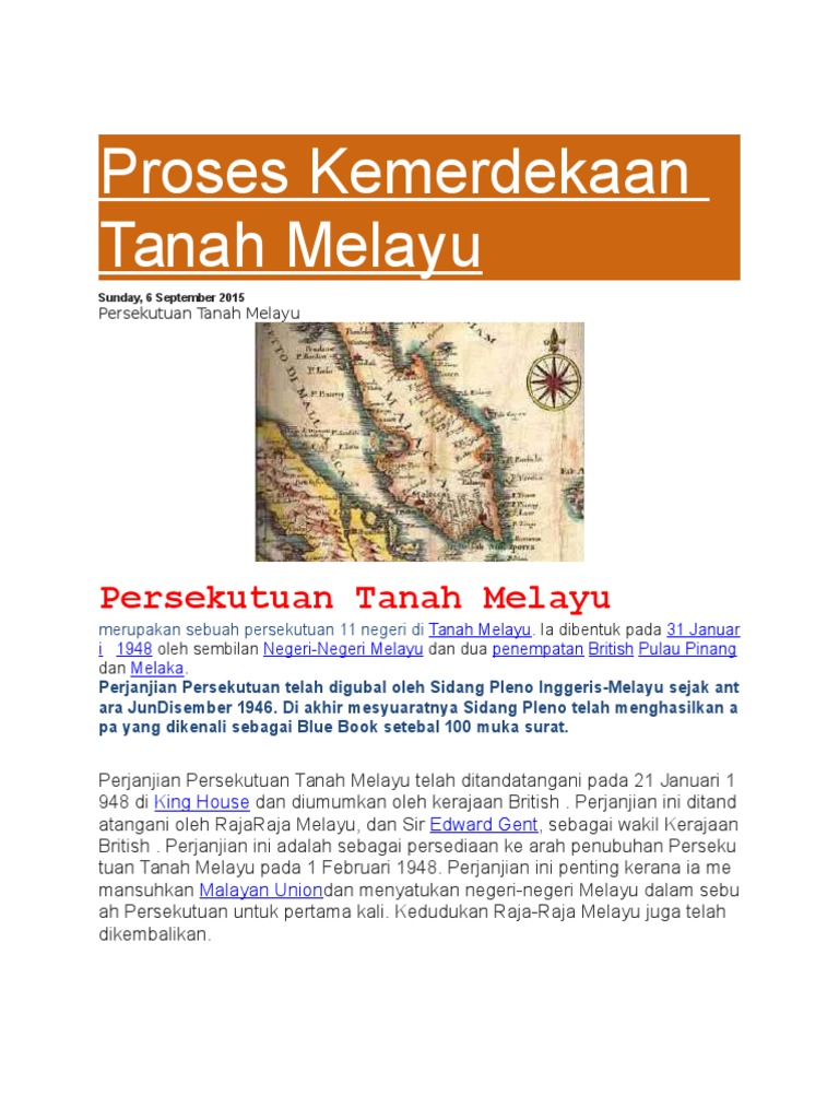 Proses Kemerdekaan Tanah Melayu | PDF
