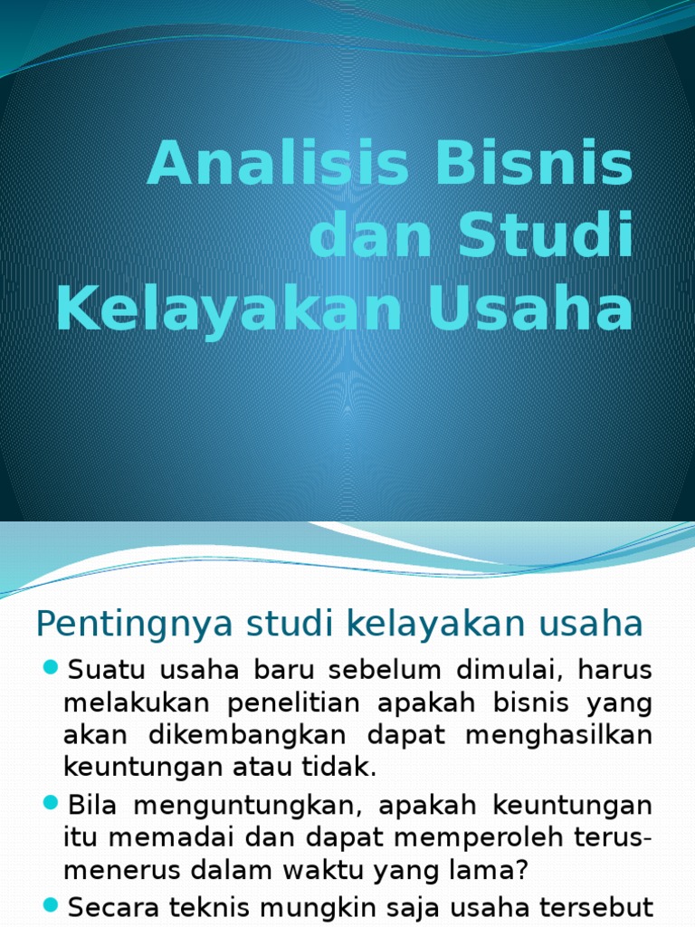 Analisis Bisnis Dan Studi Kelayakan Usaha | PDF