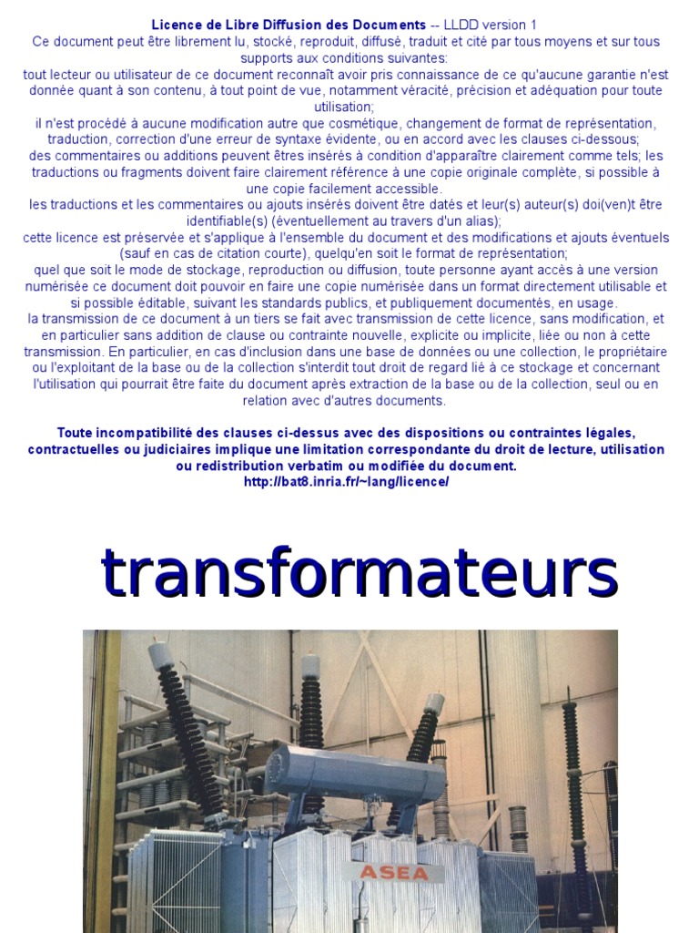 Cours Transfo | PDF | Électrotechnique | Obliger