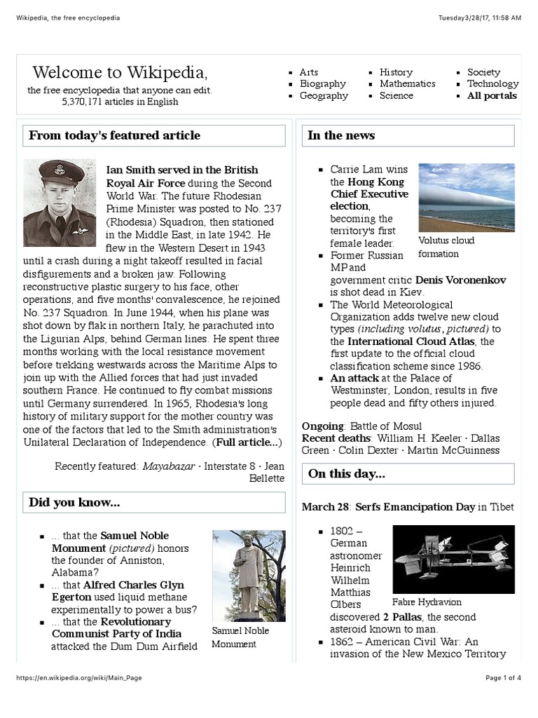 Welcome To Wikipedia,: From Today's Featured Article in The News | PDF ...