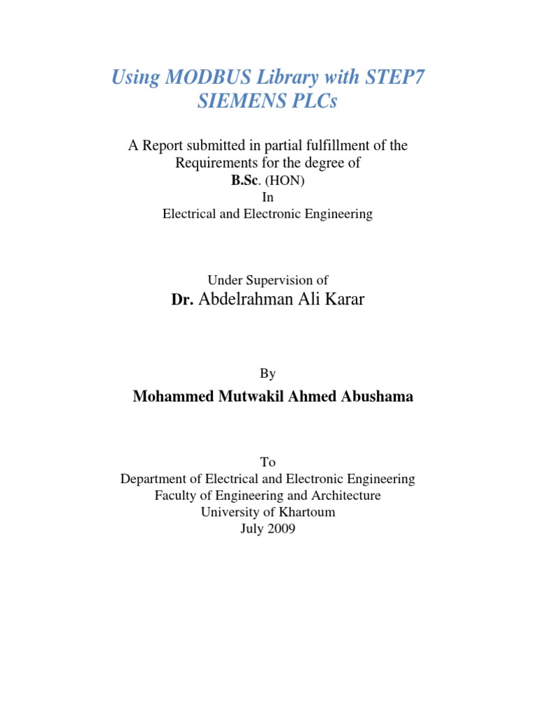 Using Modbus Library With Step7 Siemens Plcs | PDF | Programmable Logic ...