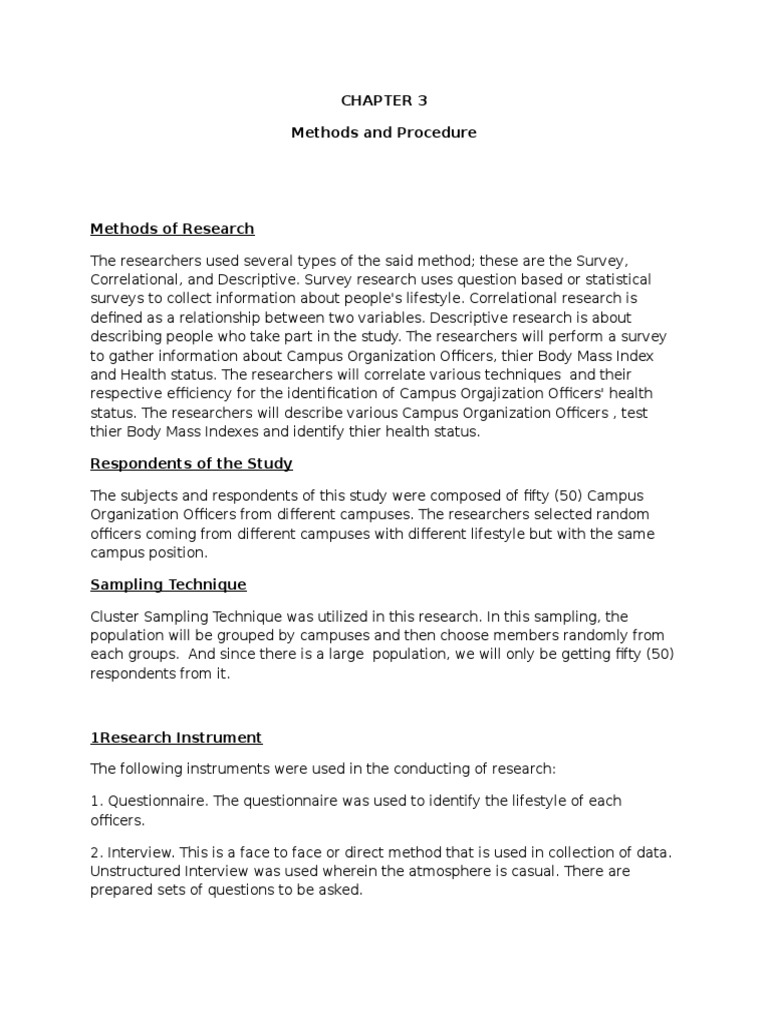 Chapter 3 | PDF | Survey Methodology | Questionnaire