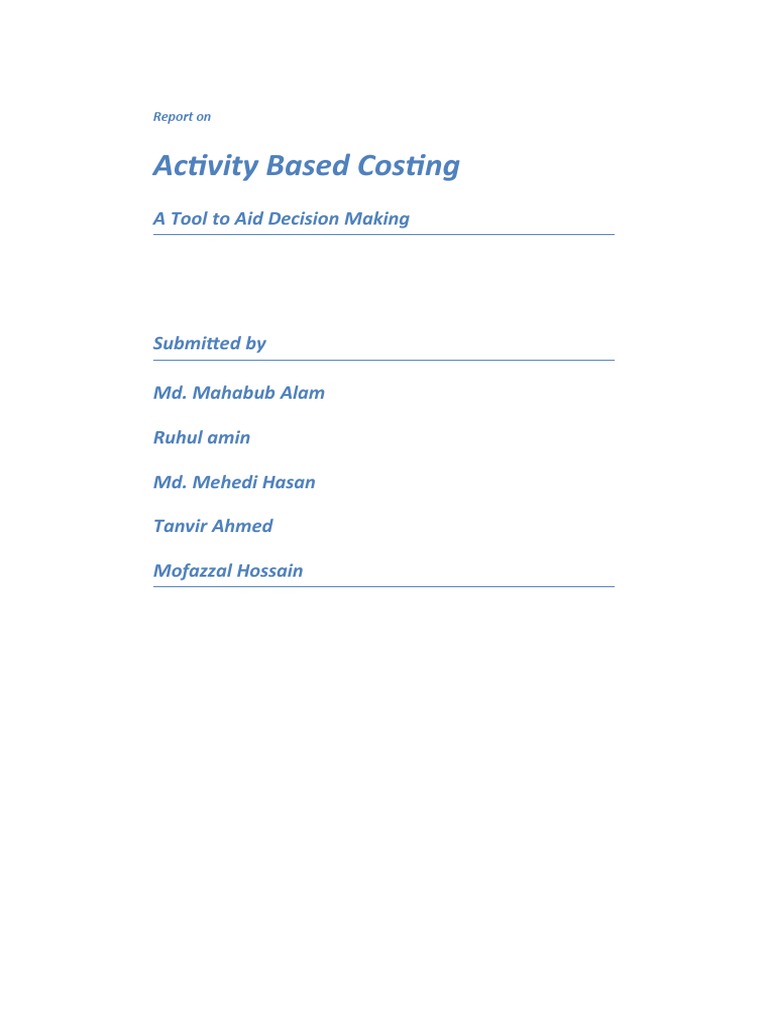 Activity Based Costing | PDF | Economies | Business