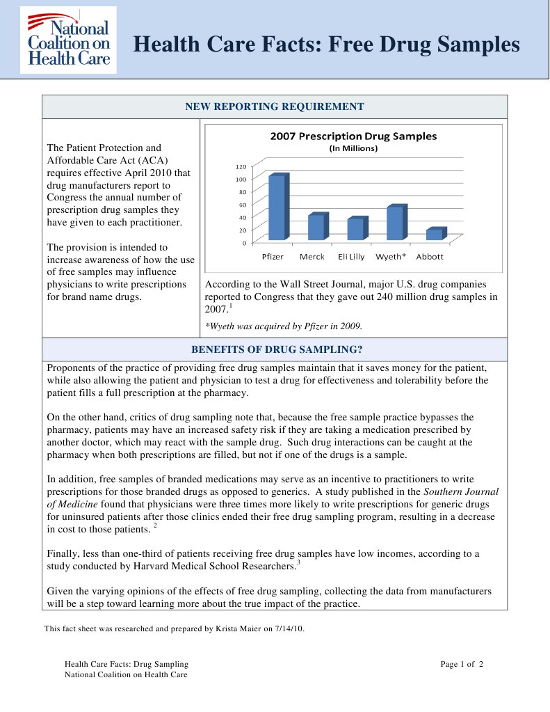 Drug Sampling Fact Sheet FINAL | PDF