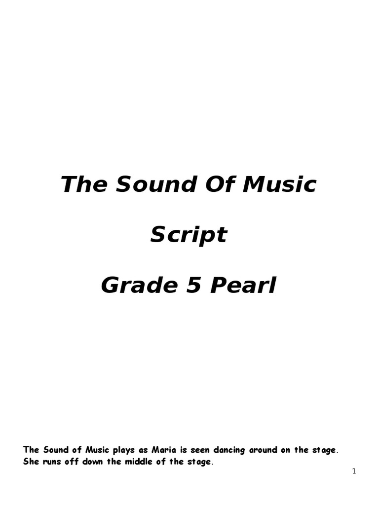 Sound of Music Grade 5 Script | PDF | Art | Mystery, Thriller & Crime ...
