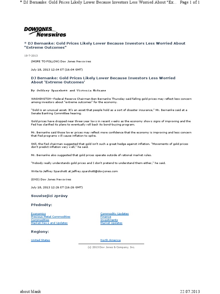 Bernanke - Gold Price | PDF
