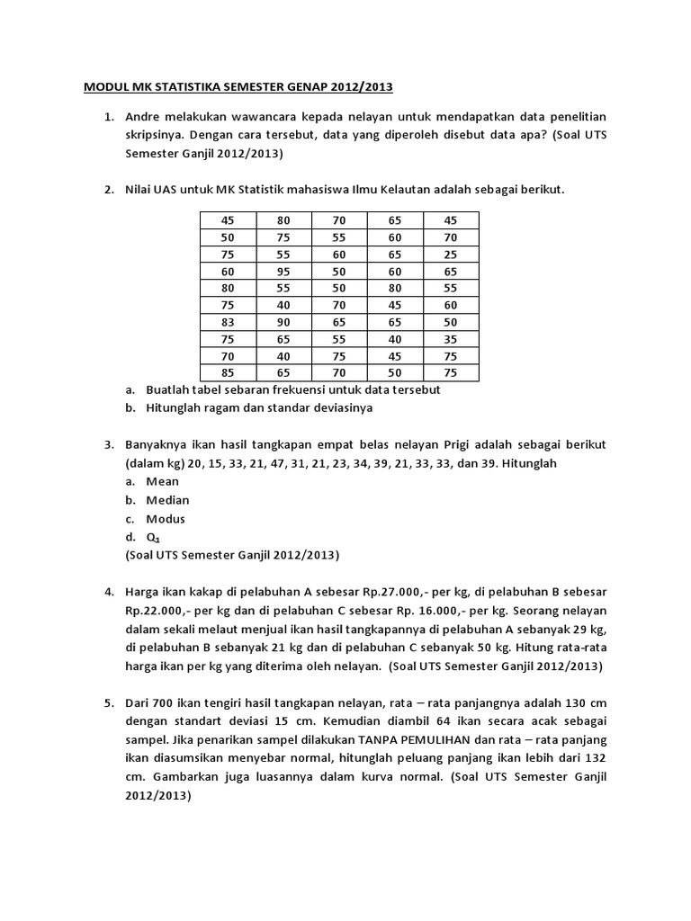 Modul Statistik 1 | PDF