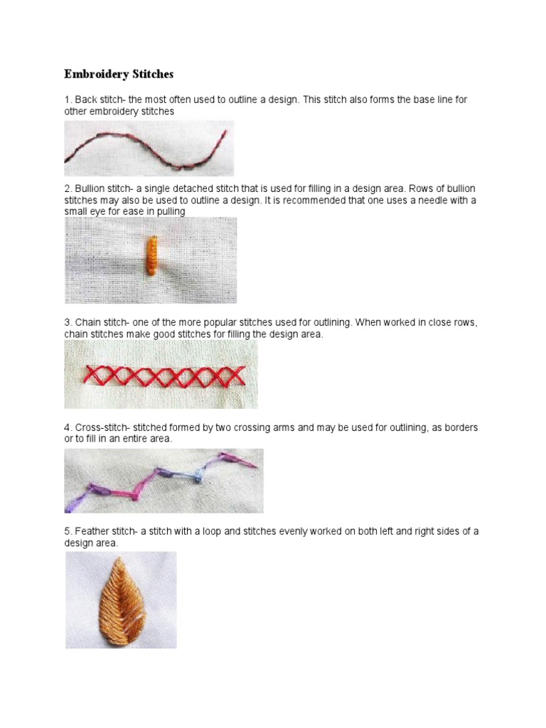 Key Embroidery Stitches Explained | PDF
