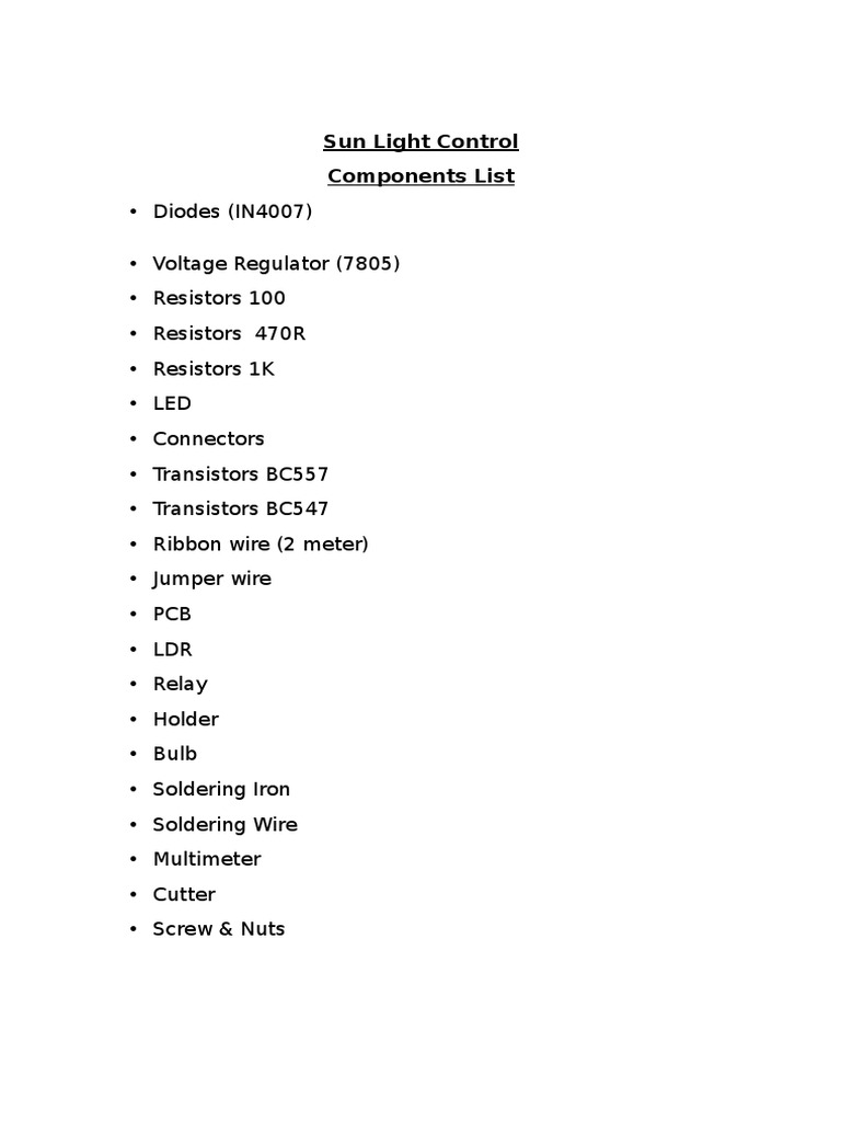 Sun Light Control | PDF | Technology & Engineering