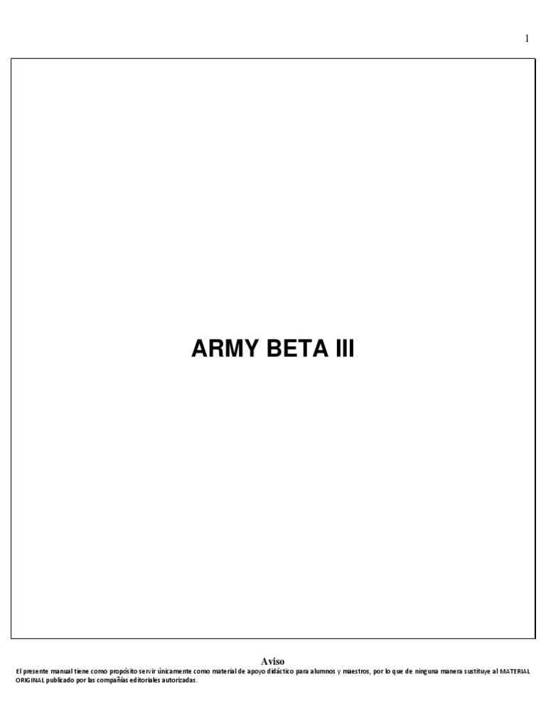 Manual Army Beta III | PDF | Cociente de inteligencia | Álgebra lineal