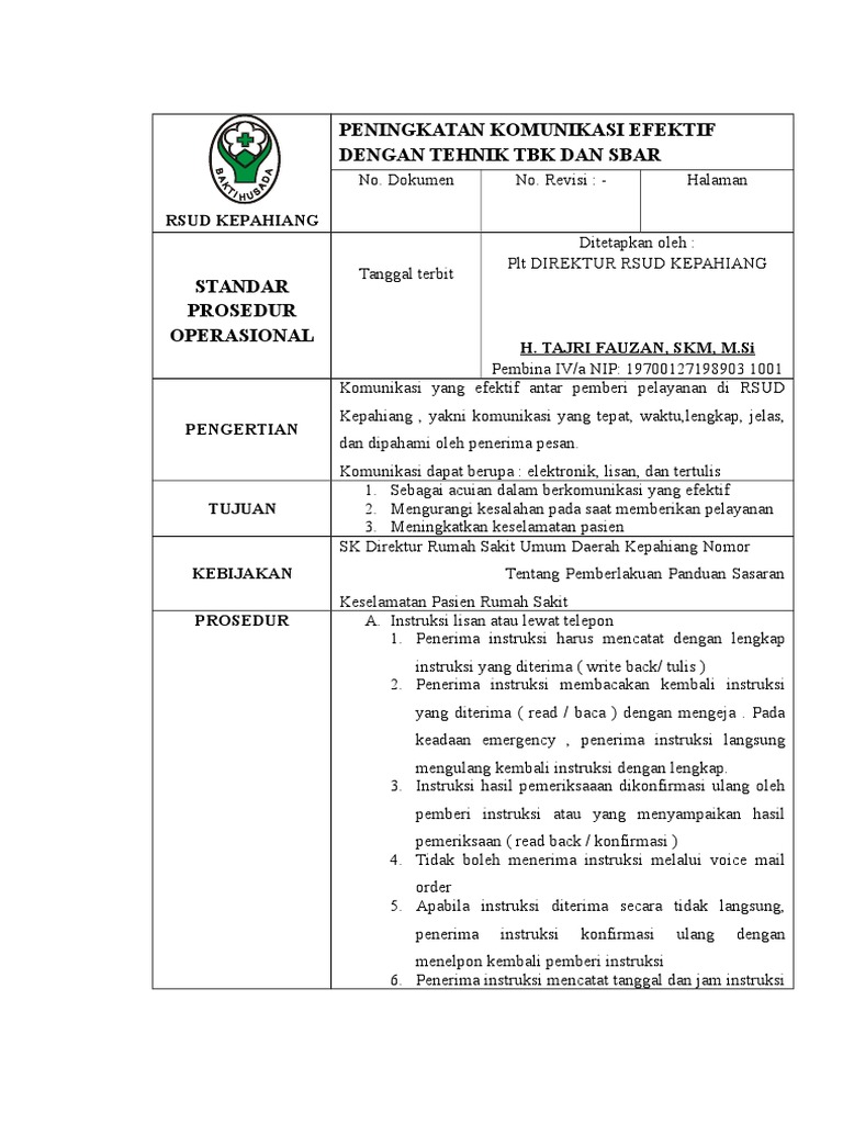 SPO Komunikasi Efektif | PDF