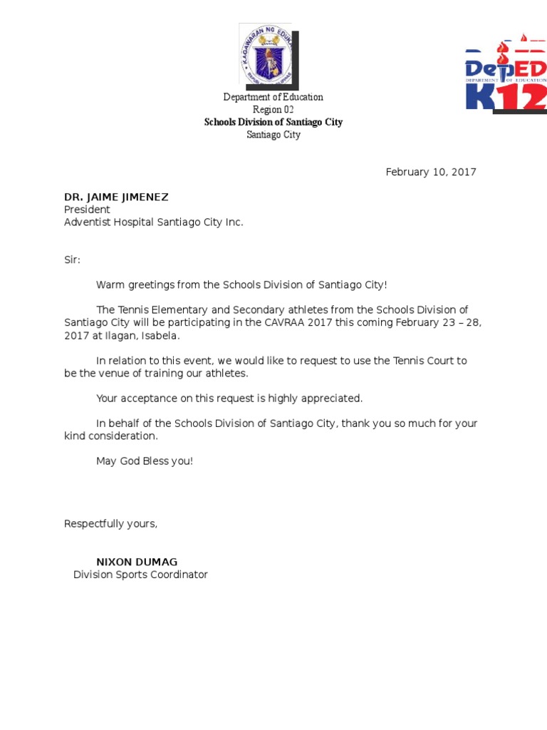 Request Letter Venue | PDF