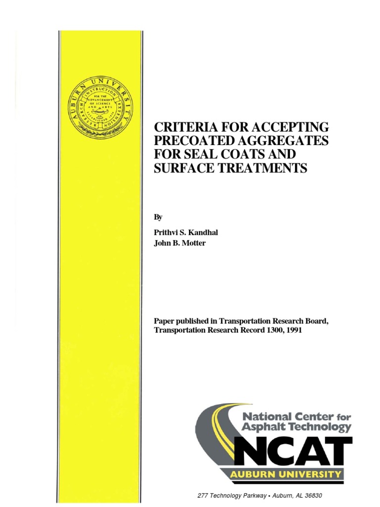 Precoated Aggregate Acceptance Criteria | PDF | Asphalt | Materials