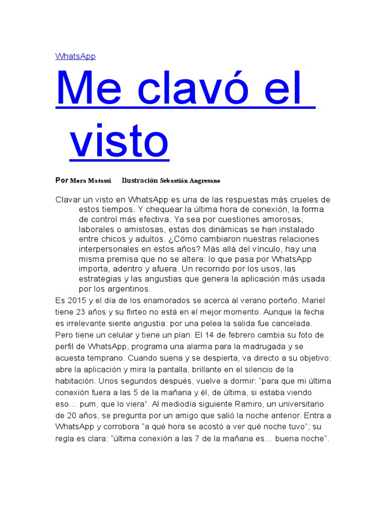 Me Clavo El Visto | PDF | Internet | Science