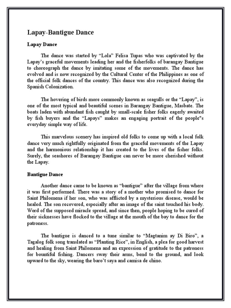 Lapay Bantigue | PDF | Dances | Performing Arts