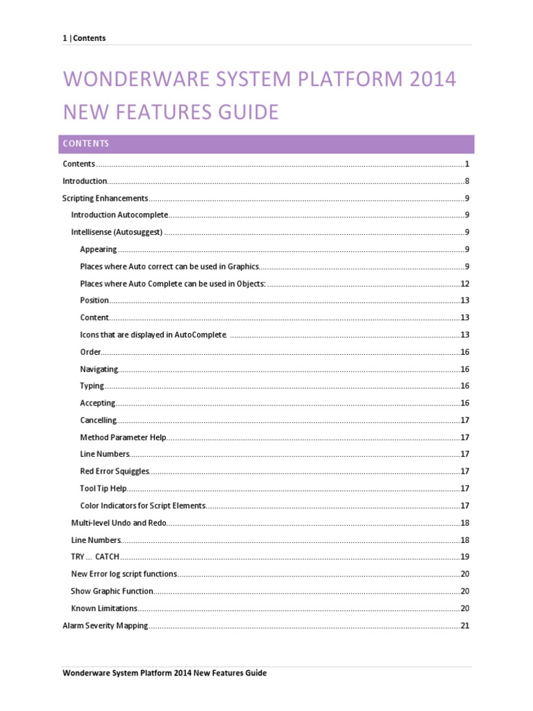 Wonderware SP2014 New Features Guide | PDF | Computer Programming ...