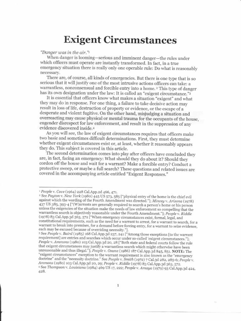 Exigent Circumstances: Uas in Air."t When Looming-Serious Danger-The in ...