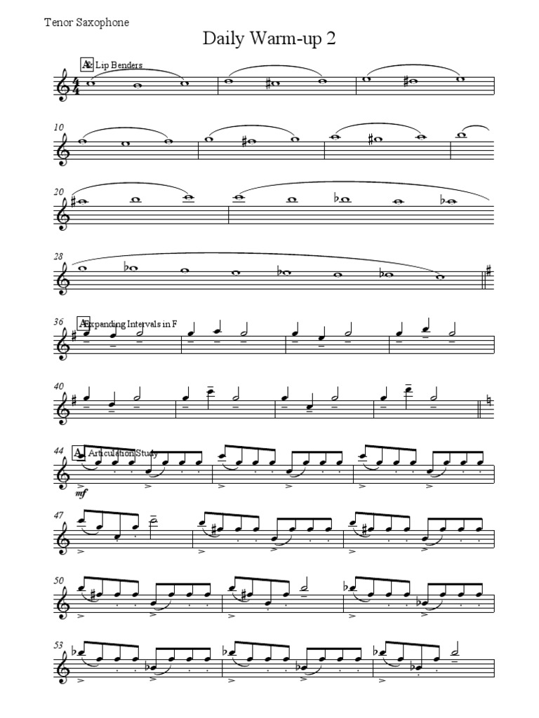 Daily Warm-Up Two Tenor Saxophone PDF | PDF | Music Theory | Saxophone