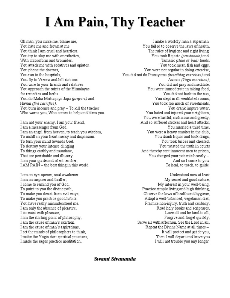 I Am Pain | Download Free PDF | Prayer | Religious Behaviour And Experience