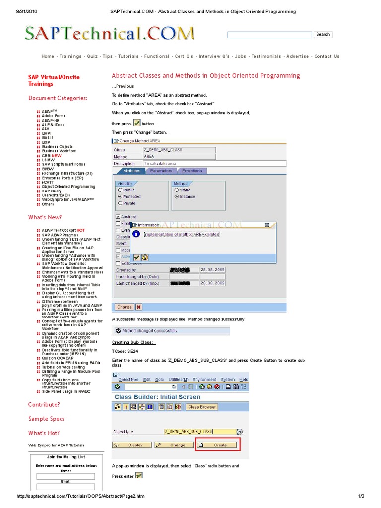 Sap Technical A BST 2 | PDF | Method (Computer Programming) | Object (Computer Science)