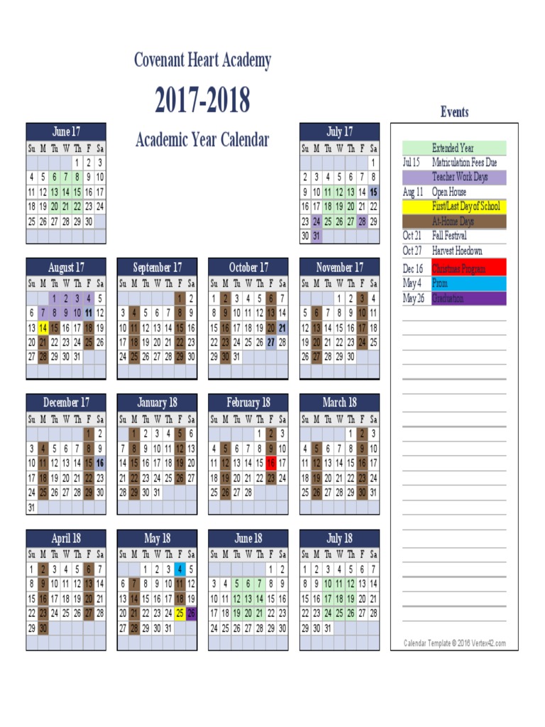 2017-18 Calendar | PDF
