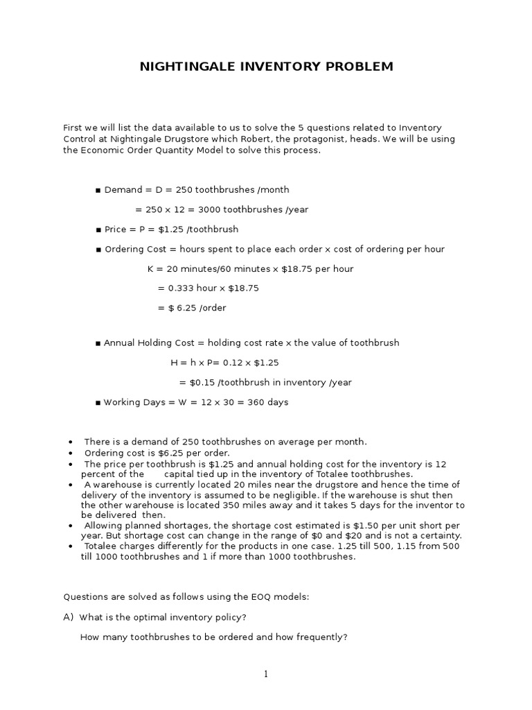 Inventory Question Complete | PDF | Inventory | Production And ...