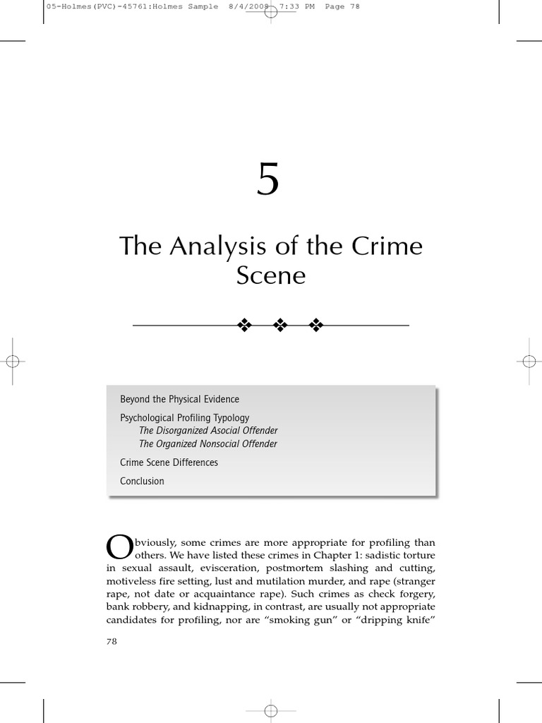 5 The Analysis of The Crime Scene PDF | PDF | Offender Profiling | Serial Killer