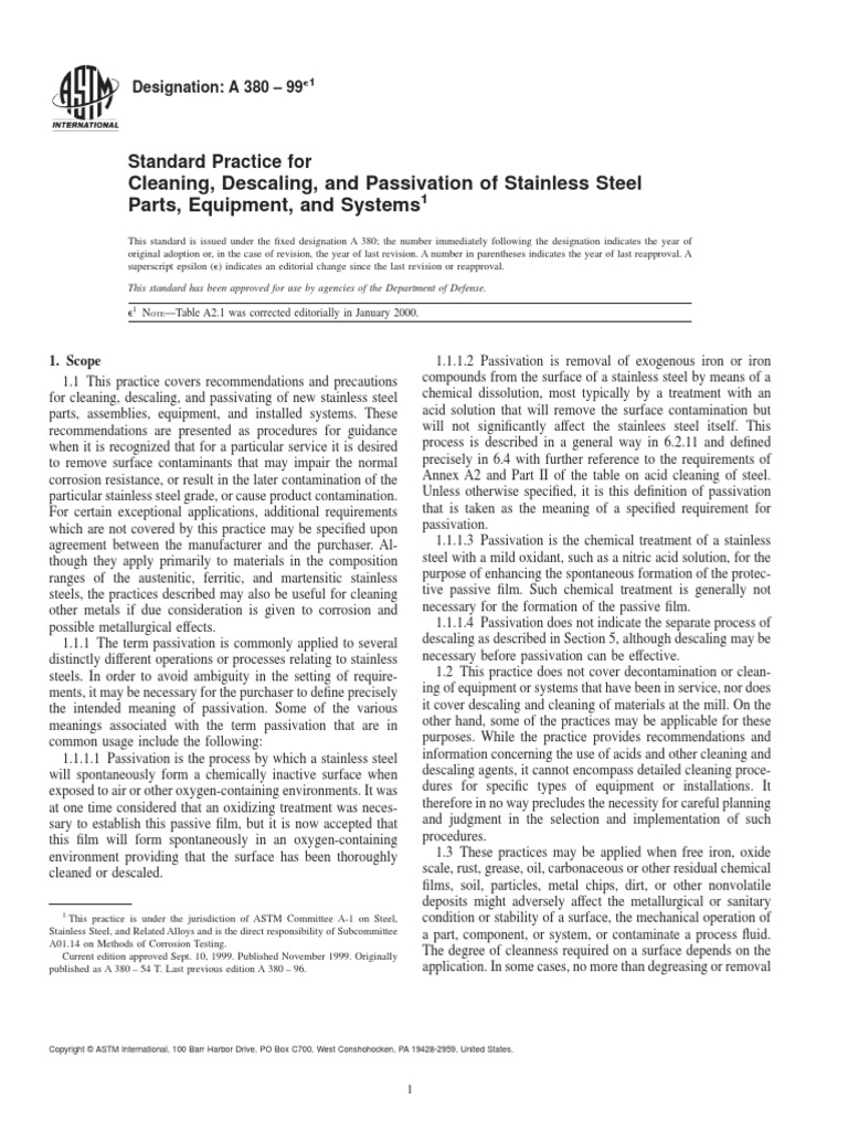 norma ASTM A380.27738-1 | Stainless Steel | Corrosion