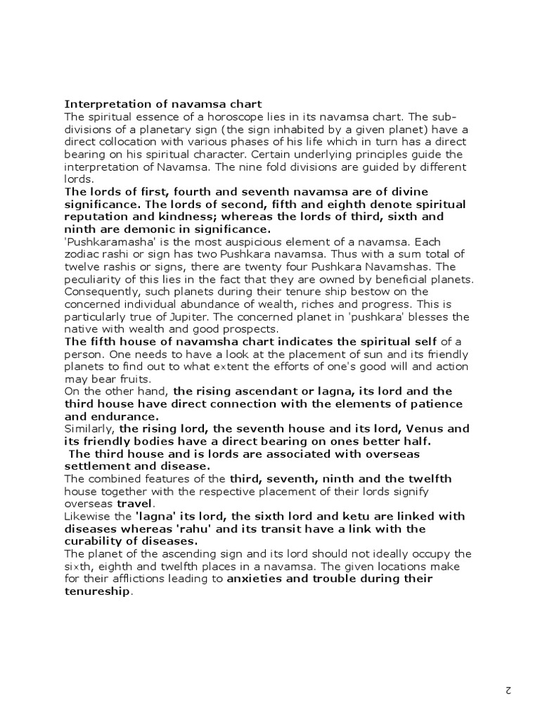 Interpretation of Navamsa Chart | PDF | Hindu Astrology | Ancient Astronomy