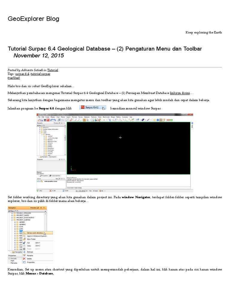 Pengaturan Menu di Surpac 6.4 | PDF