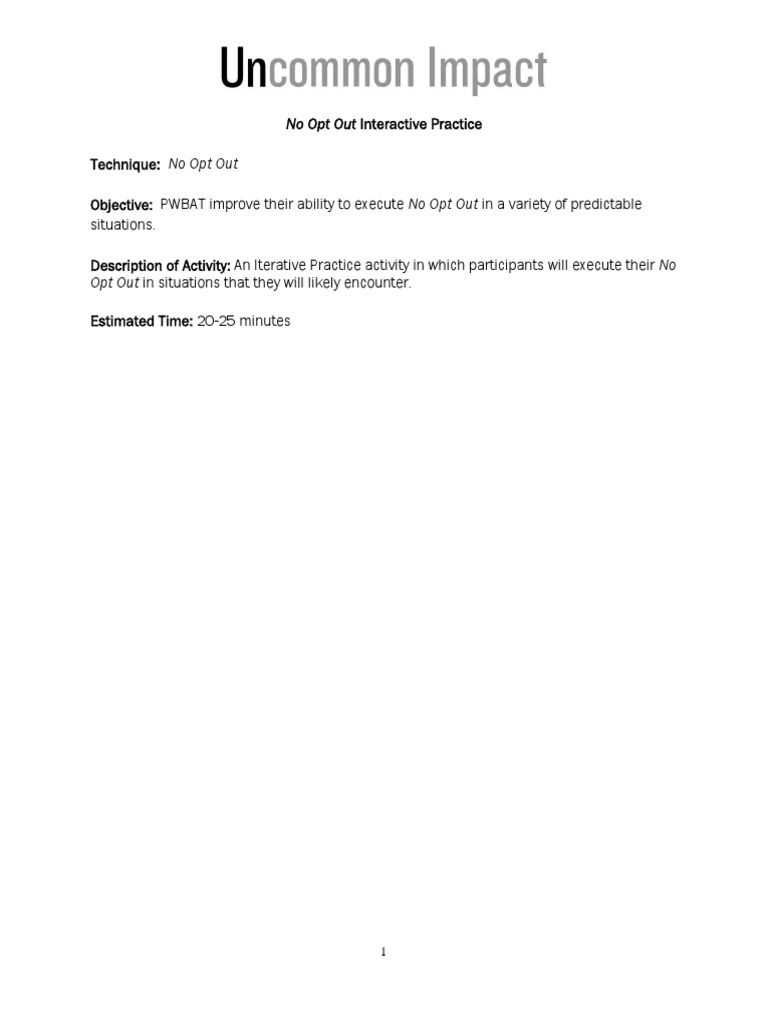 No Opt Out Teaching Practice Guide | PDF | Applied Psychology ...