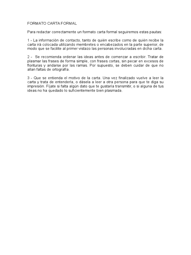 Formato De Una Carta Formal Plantillas De Carta De Presentación: