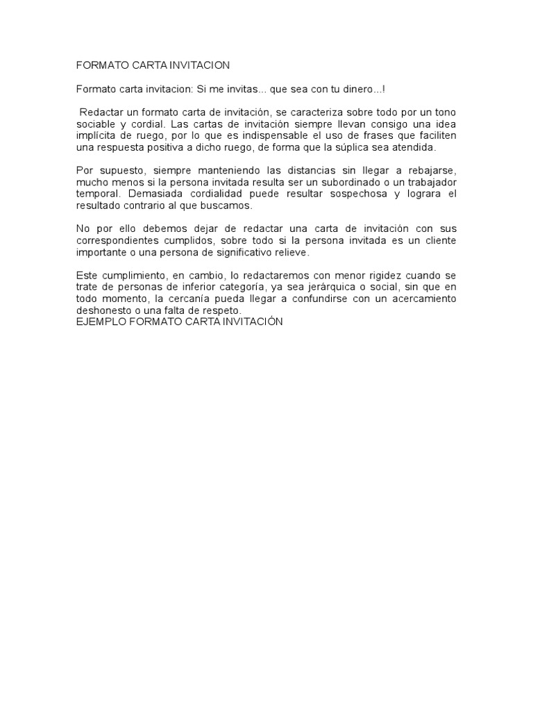 Formato Carta Invitacion | PDF