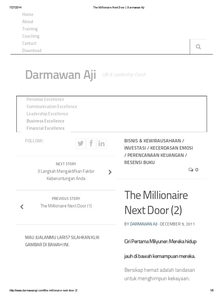 The Millionaire Next Door - Darmawan Aji22 PDF | PDF