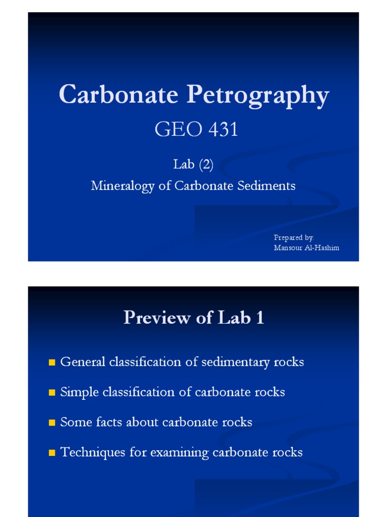 Carbonate Petrography | PDF | Minerals | Classification Of Minerals