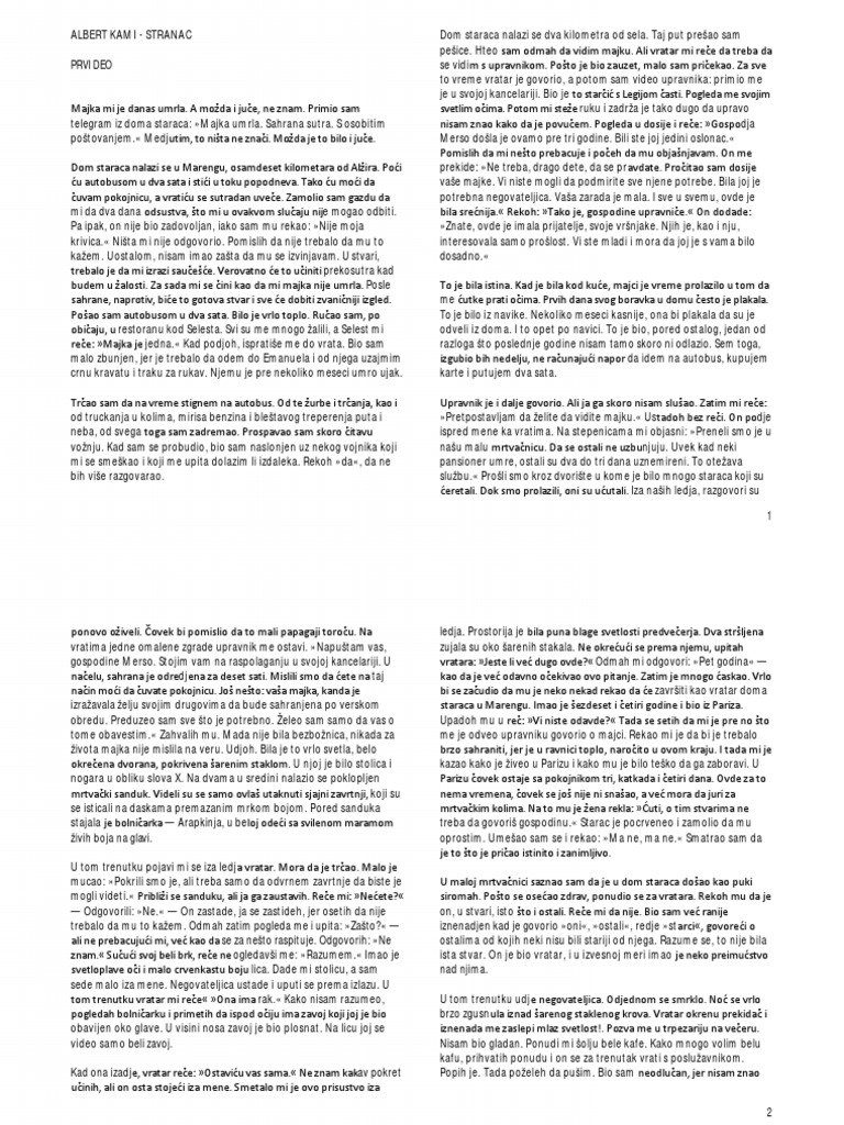 Albert Kami Stranac PDF | PDF