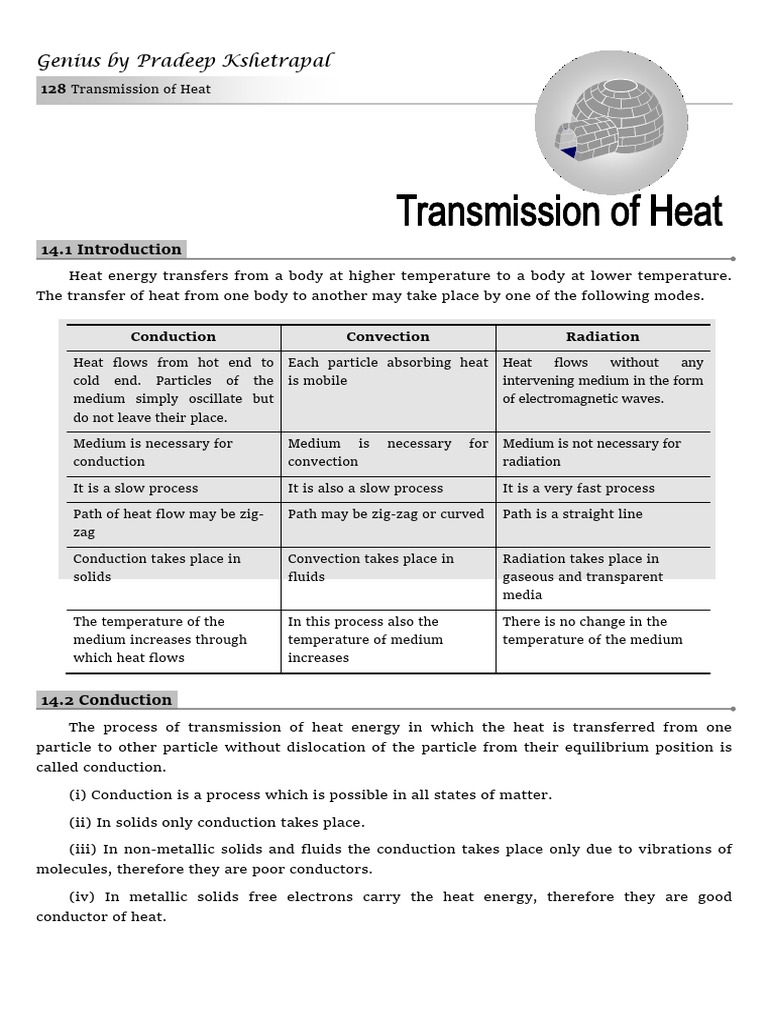 01 Transmission of Heat Theory | PDF | Thermal Conduction | Heat Transfer