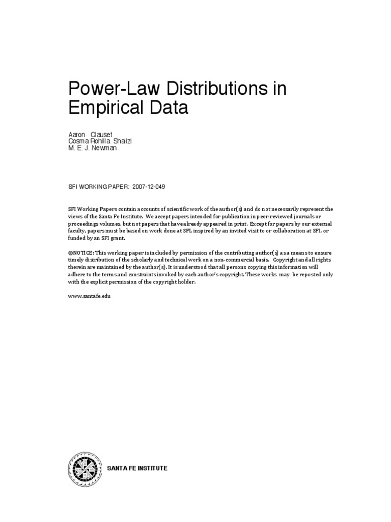 Power Law Distribution in Empirical Data | PDF | Power Law ...