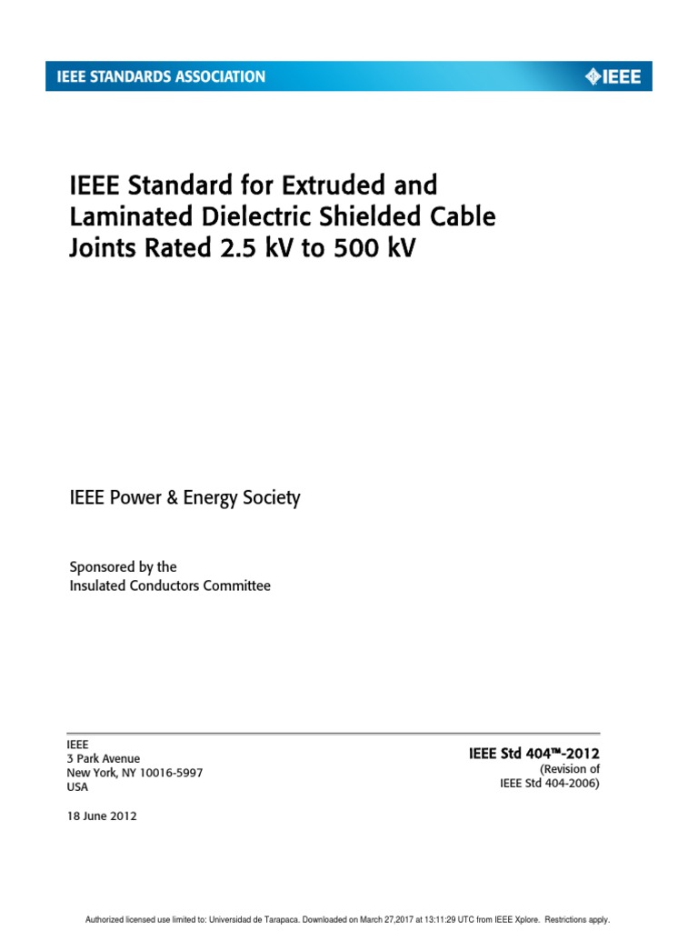 IEEE STD 404-2012 | PDF | Cable | Insulator (Electricity)