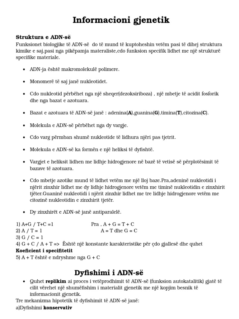 Informacioni Gjenetik | PDF