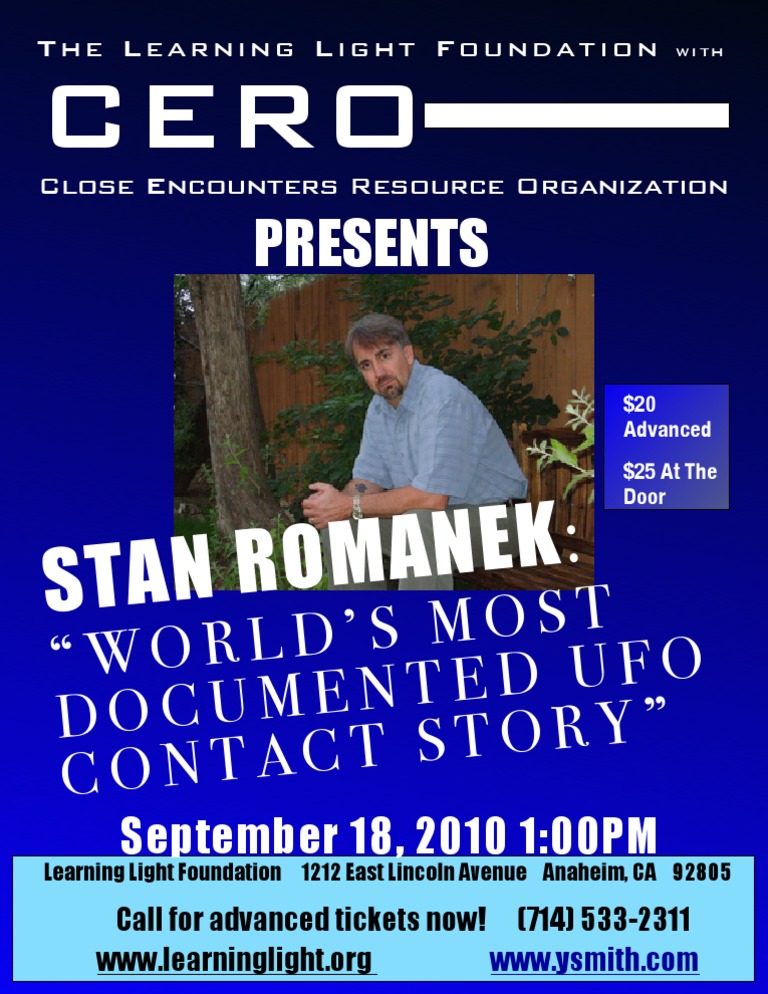 UFO Event With Stan Romanek in Orange County!! | PDF