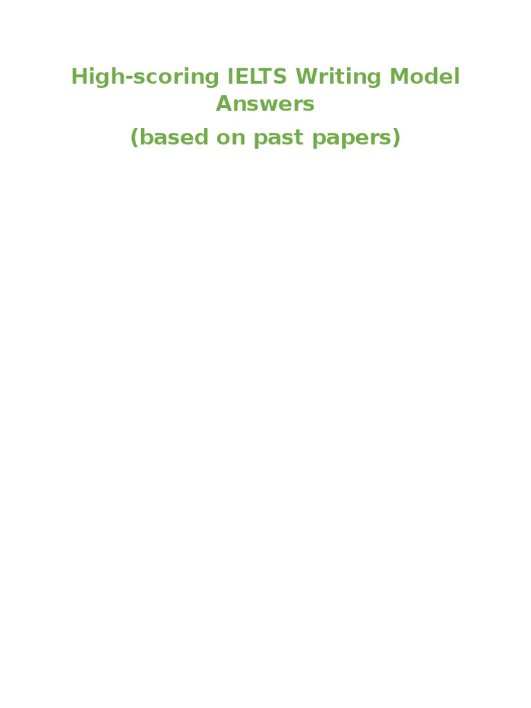 High-Scoring IELTS Writing Model Answers | PDF | International English ...
