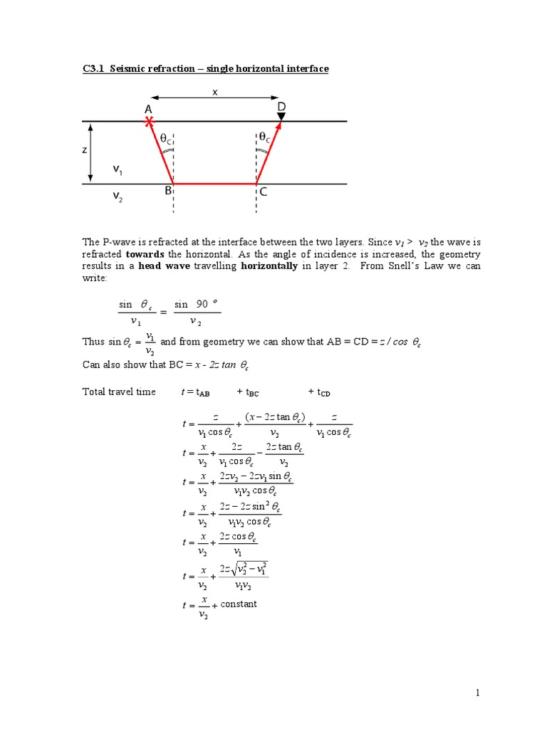 Seismic refraction analysis of horizontal and dipping interfaces | PDF ...