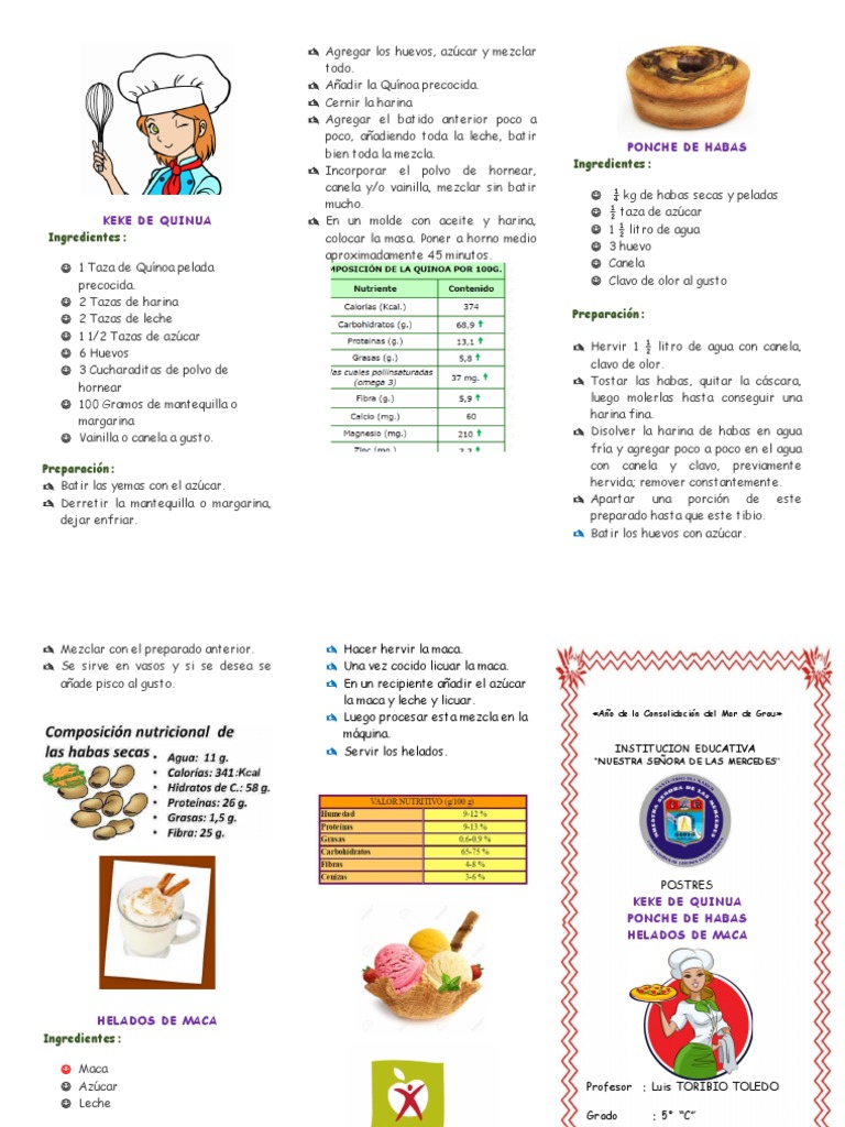 Receta de Queque de Quinua | PDF | Postres | Comida y bebida