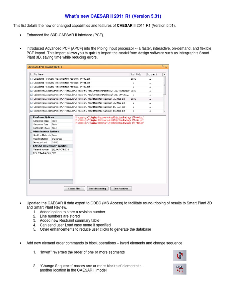 What 'S New CAESAR II 2011 R1 (Version 5.31) | PDF | Microsoft Access ...