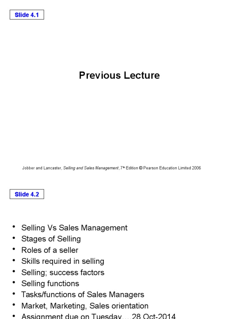 Chapter 4 Sales Setting Pdf Sales Distribution Business